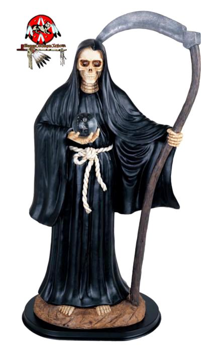 Estatua Santa Morte Preta Mexicana em Resina Importada (557) por R$490,00