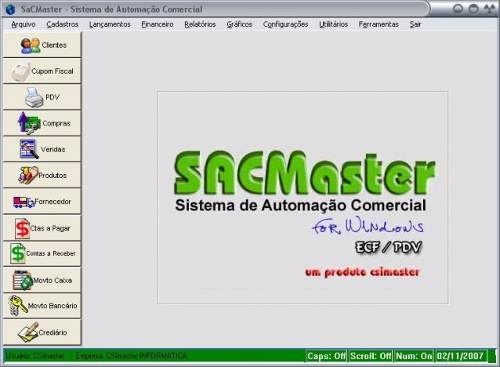 Sacmaster Completo Sistema Para Automação Comercial por R$39,89