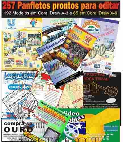 257 Arte Panfleto Folheto Folder Modelos Editável Corel Draw por R$16,00
