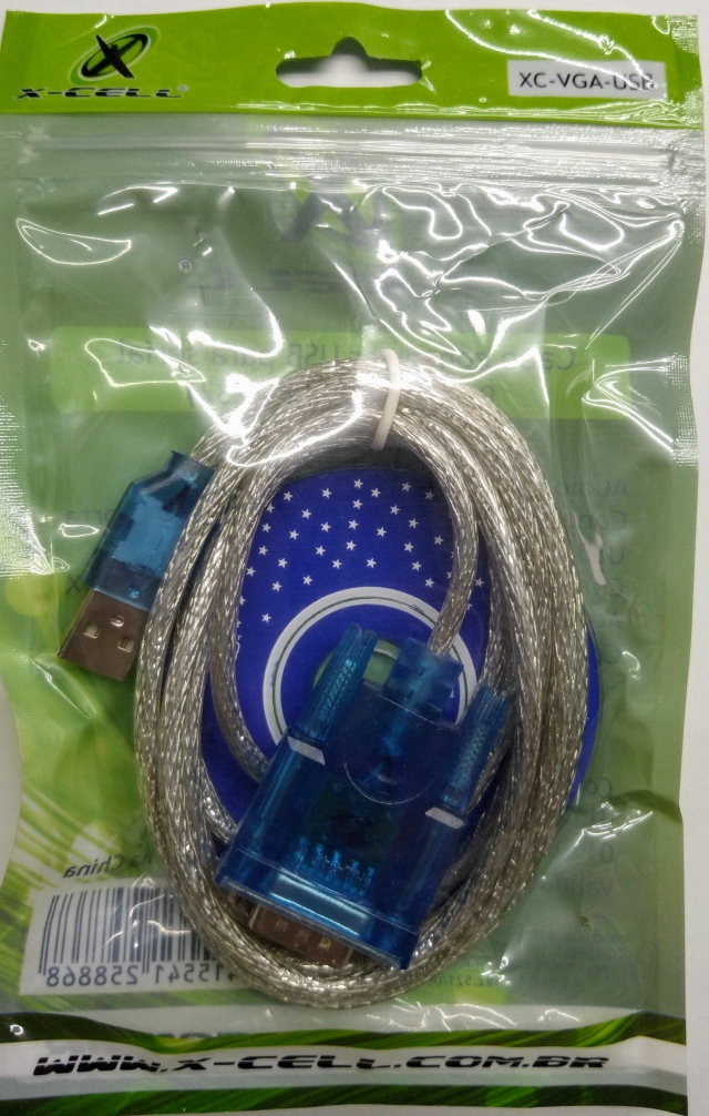 Cabo DB9 macho p/ USB macho Cód 8868