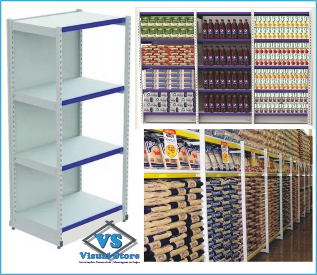 RACK FARINÁCEO CARGA PESADA 1,96ALTURA *4 PRATELEIRAS 60CM PROF#22(MÓDULO INICIAL)