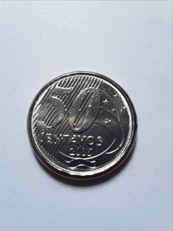 MR05009a - Brasil Moeda 50 centavos Real 2006 Flor FC por R$100,00