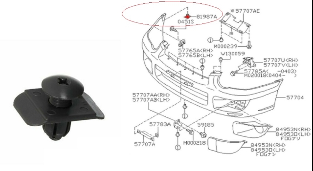 1 presilha do parachoque subaru 81910TA100