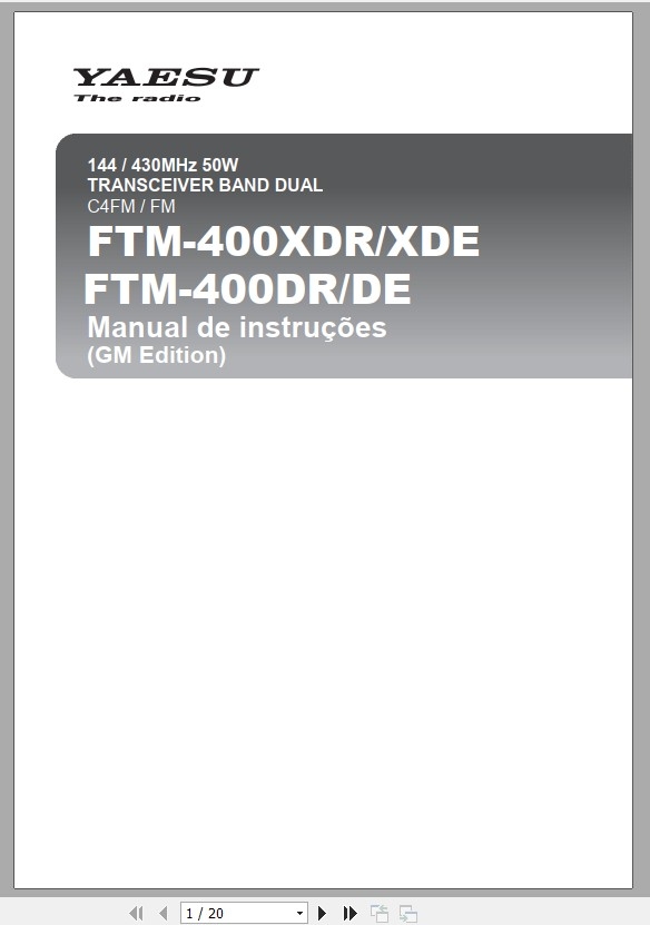 Manual Em Português Do Yaesu Ftm-400xdr