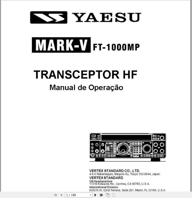 Manual Em Português Do Rádio Yaesu Mark V Ft-1000m