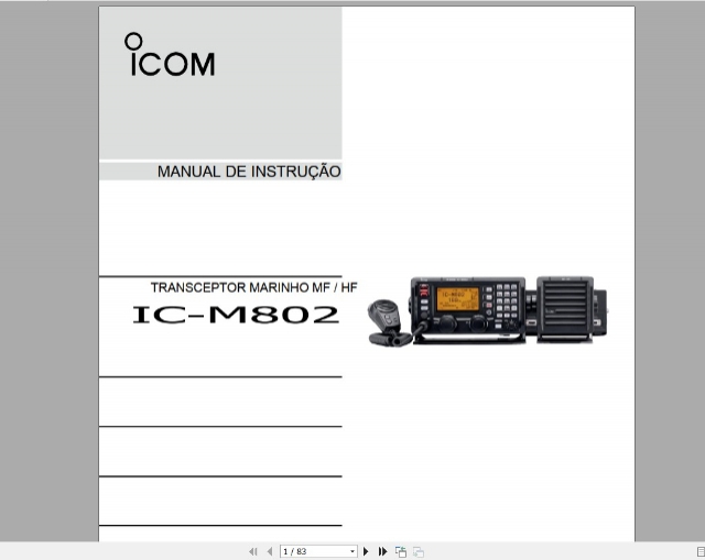 Manual Em Português Do Rádio Icom Ic-m802